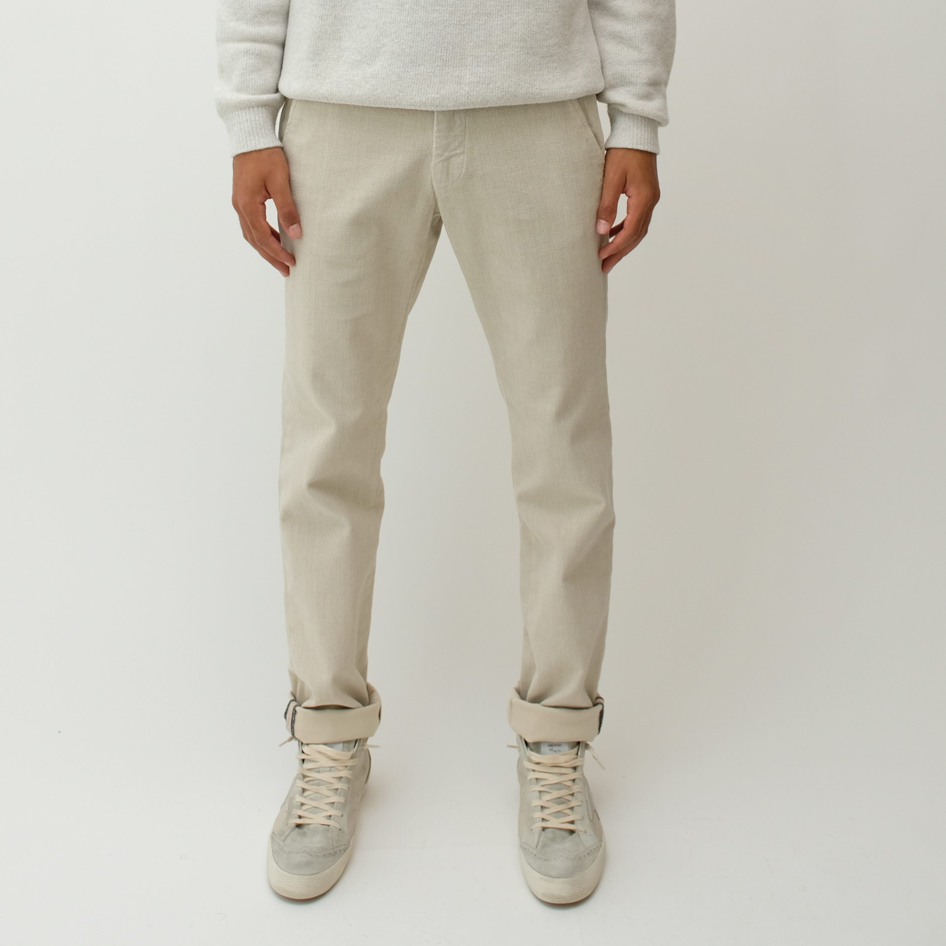 Light Beige Checkered Torino Trousers – Checkpoint Mol